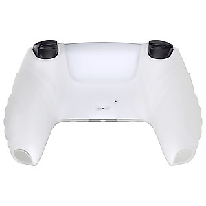 eXtremeRate PlayVital Glow in Dark - Green Guardian Edition Ergonomic Soft Anti-Slip Controller Silicone Case Cover for ps5, Rubber Protector Skins with Joystick Caps for ps5 Controller