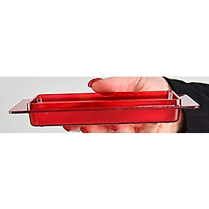 HOME-X Butter Keeper, Large Butter Dish with Lid, Versatile Food Container, Butter Dish with Handled Lid, 6 1/8" x 2 ½" W x 3 ¾" H, Red