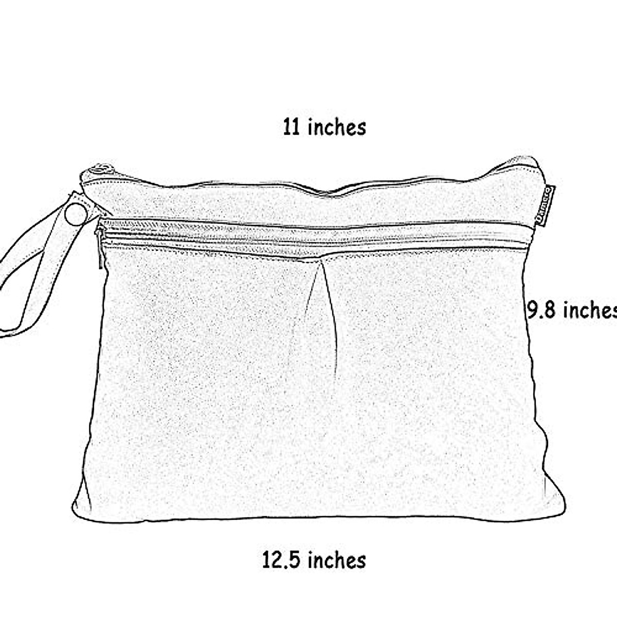 Damero 2pcs Travel Wet and Dry Bag with Handle for Cloth Diaper, Pumping Parts, Clothes, Swimsuit and More, Easy to Grab and Go (Small, Gray Arrows+ Black Arrows)