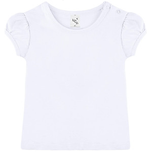 Lilax Baby Girls' Basic T-Shirt Short Sleeve Crewneck Tee 12-18 Months, White