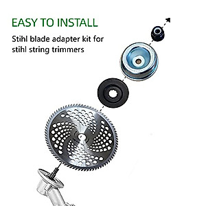 AI.YUYU Upgrade 2-Set 10" x 80T Carbide Tip Brush Cutter Blade with The Universal Adapter Kit for Cutter, Trimmer, Weed Eater (2 Different Adapter Kits Totaling 9 Parts)