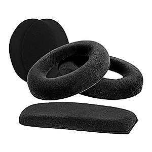 Geekria Earpad + Headband Compatible with Sennheiser HD598, HD598SE, HD598CS, HD515, HD555, HD595, HD518 Headphone Ear Pad + Headband/Ear Cushion + Headband Repair Parts Suit (Velour/Black)