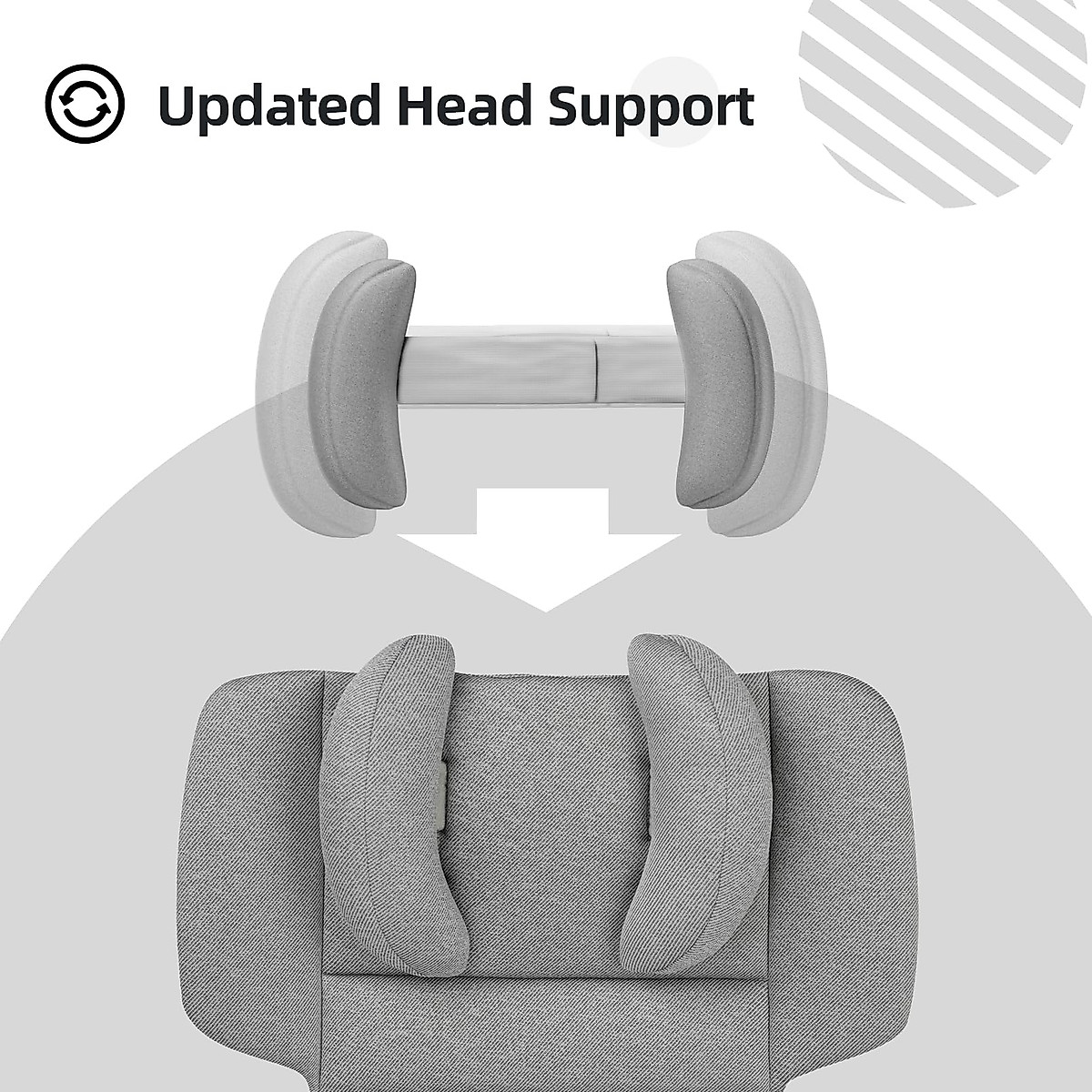 Innokids Baby Stroller Seat Liners Head Body Support Cushion Reversible Infant Liner Insert with Adjustable Pillow Fit Summer and Winter Use (Gray)