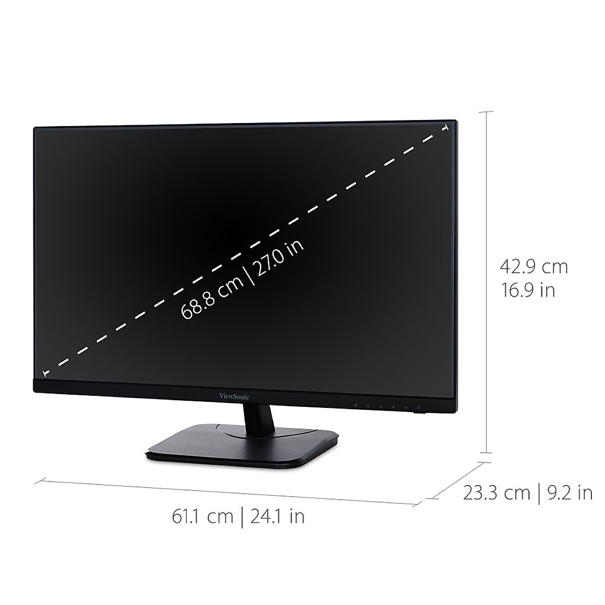 ViewSonic VA2756-MHD 27 inches IPS 1080p Monitor HDMI DisplayPort (Renewed)