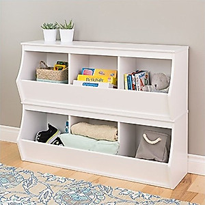 Atlin Designs Stacked 6-Bin Storage Cubby in White