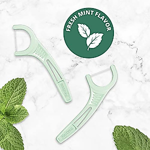 Plackers Micro Mint Dental Floss Picks with Travel Case, 12 Count (Color may vary)