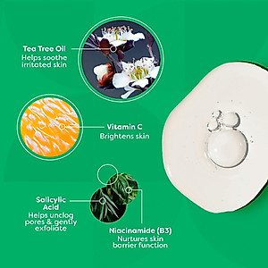 TruSkin Tea Tree Oil Acne Treatment for Face – Acne Serum – Improve the Appearance of Pores, Even Skin Tone for Smooth, Glowing Skin with Salicylic Acid, Vitamin C, Niacinamide & Retinol, 1 fl oz