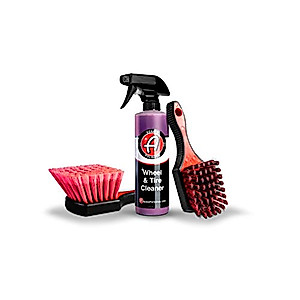 Adam's Polishes Wheel & Tire Cleaner Combo - Professional All in One Tire & Wheel Cleaner W/Wheel Brush & Tire Brush | Car Wash Wheel Cleaning Kit for Car Detailing | Safe On Most Rim Finishes