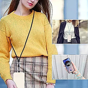 HOTEMIA Crossbody Lanyard with Adjustable Nylon Neck Strap,Compatible with Most Cell Phones (Black 1 PACK)