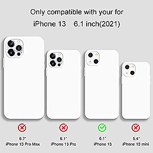 Spogie Designed for iPhone 13 Silicone Case,Ultra Slim Soft Scratch Proof Anti-Fingerprint Shockproof ​Full Body Protective Case for iPhone 13 6.1inch（White）