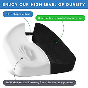 anzhixiu Seat Cushions for Office Chairs, Office Chair Cushion Desk Chair Cushion for Longtime Sitting, Sciatica Pain Relief Pillow Tailbone Pain Relief Cushion for More Relaxation