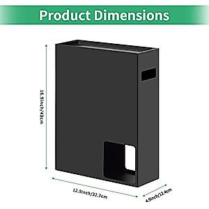 Sikon Toilet Paper Storage Organizer, Toilet Paper Holder Dispenser, 12 Rolls Compatible, Black, THZ-112