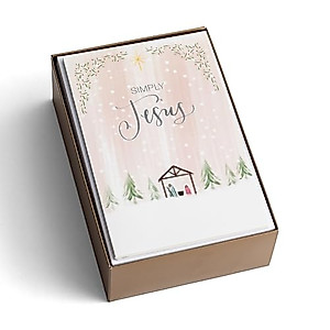 DaySpring - Simply Jesus - 60 Bulk Christmas Boxed Cards (J4794), Multi