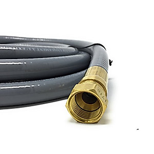 3/8" QDD+NG Gas Hose 12' Long Quick Disconnect Low Pressure Natural Gas and Propane Gas Hose [2578] 1/2 PSIG PRESSURE/Inlet 3/8 NPT Outlet 3/8 Flare Swivel Female Brass Connector