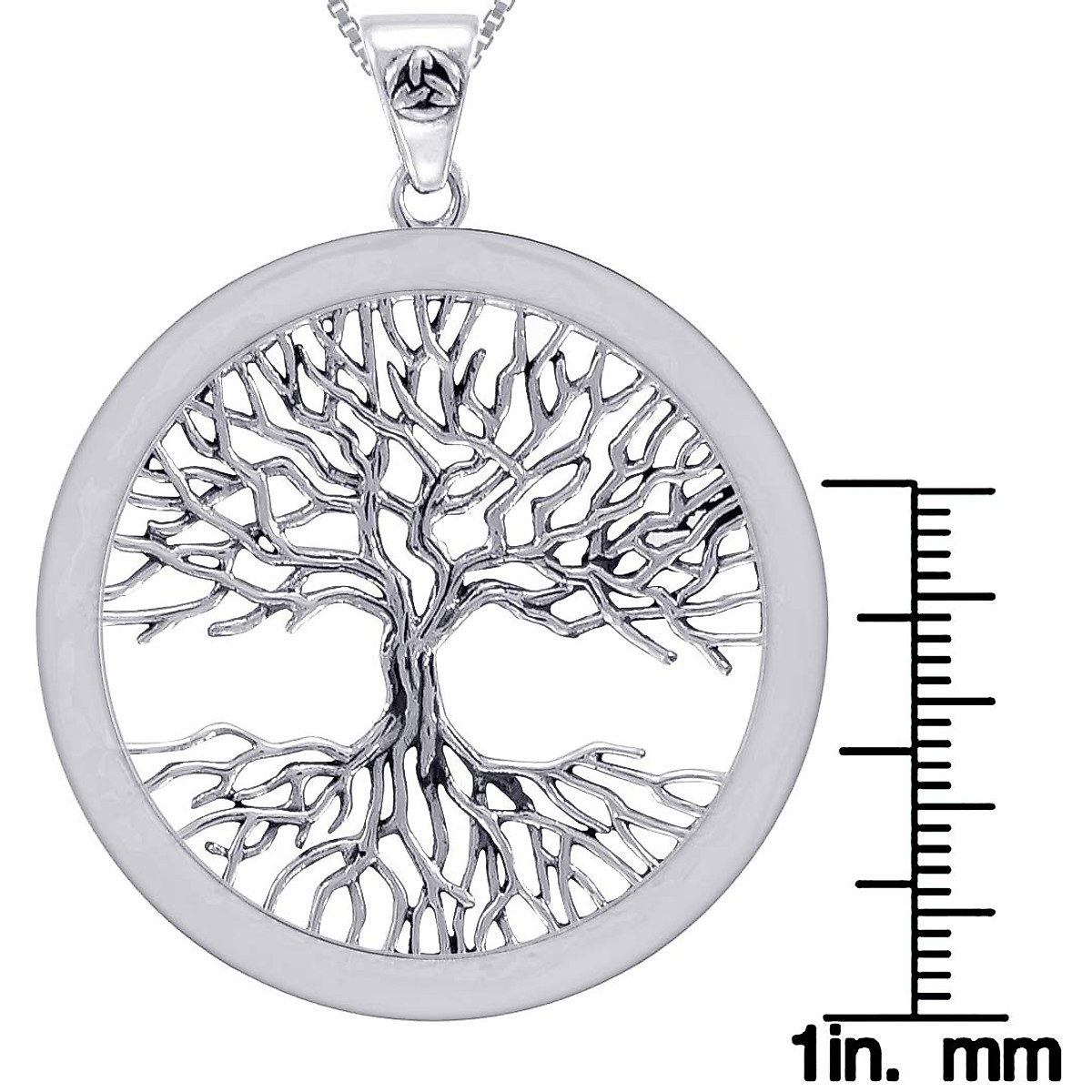 Jewelry Trends Large Celtic Tree of Life Protection Pendant Necklace 18"