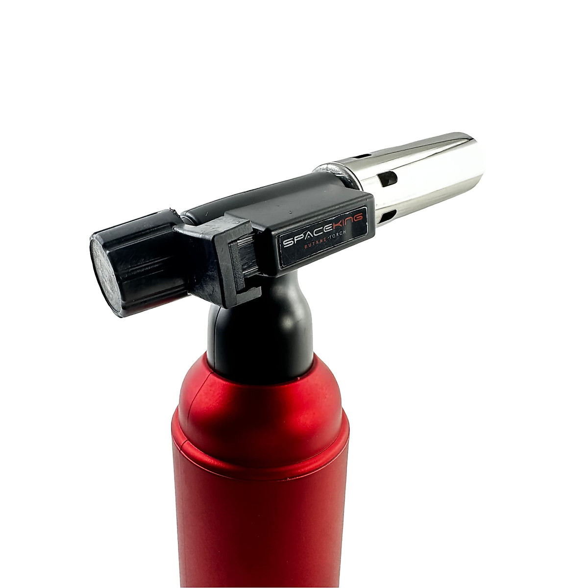 Space King Heavy Duty Single Jet Torch Lighter - Adjustable Flame - Perfect for Camping, Kitchen, Backyard, Travel, Beach, BBQ, Mountain, Outdoors, Travel, Welding, Garage, and more. (Red)