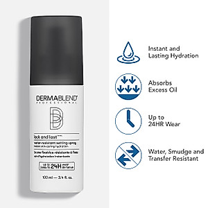Dermablend Lock and Last Water-Resistant Setting Spray, Finishing Spray for Makeup with Lightweight Natural Finish, Spray with Witch Hazel