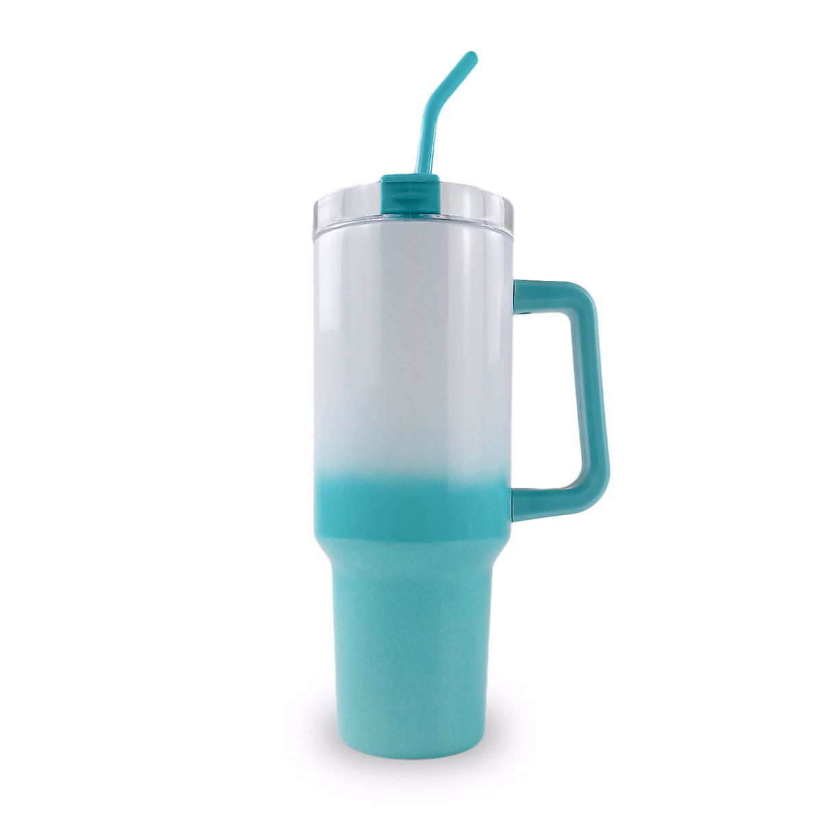 Hogg 40oz Sublimation Tumbler Holographic Traveler - Ombre Mint Shimmer, Blank Sublimation Tumblers with Handle, Bulk Tumblers with Lids, Straws, Removable Handle, 40 oz Sublimation Tumbler