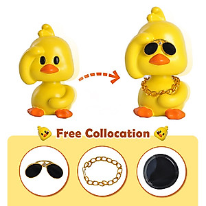 IBWell Cute Yellow Duck Car Ornaments Funny Duck Car Toy, Bobble Head Doll for Car Dashboard Decorations Accessories