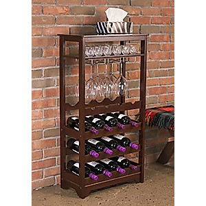 Merry Products 16-Bottle Wine Rack, Espresso