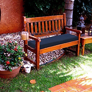 Aoodor Patio Bench Cushion Outdoor Olefin Fabric Slipcover Sponge Foam 46.5” x 17.7” x 3” - Dark Blue