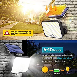 TANBABY Ultra Outdoor Solar Lights, 4000LM Motion Sensor Solar Flood Lights with Remote Control - IPX5 Waterproof Security Lights Ultra Dusk to Dawn Solar Lighting for Outside Patio Garage