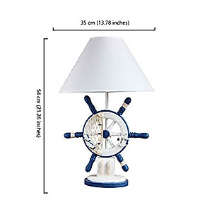 Useful Mediterranean Style Wood Table Lamp LED Eye-caring Modern Bedside Desk Lamps for Bedroom Living Room Writing Reading E27 Bulb Desk lamp (Color : 2)