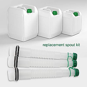 Jacksking Gas Spouts, 3 Sets of Replacement Gas Can Fuel Spout Cap Kit Garden Industrial Machinery Refuel Tool Gas Can Spout Gas Can Nozzle Assembly- Update Your Old Can(1L)