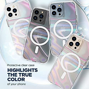 Case-Mate iPhone 13 Pro Max Case [10ft Drop Protection] [Compatible with MagSafe] Soap Bubble Phone Case for iPhone 13 Pro Max - Luxury Iridescent Swirl Effect, Slim, Shock Absorbing, Anti Scratch