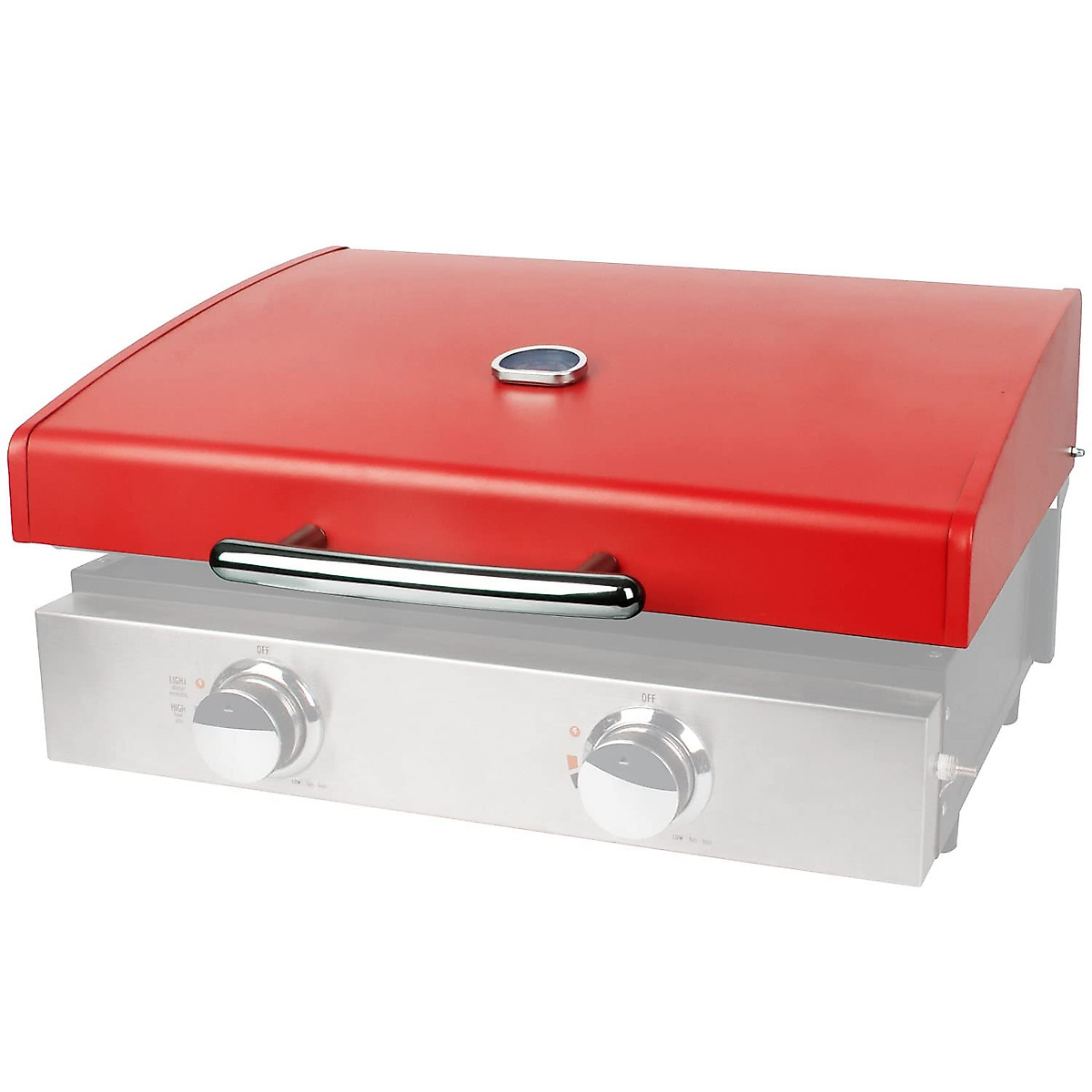 Hard Cover Hood with Temperature Gauge for Blackstone 22 inch Table Top Griddle, 5011 Griddle Hood for Blackstone 22" Grill, Red