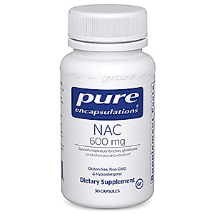 Pure Encapsulations NAC 600 mg | N-Acetyl Cysteine Amino Acid Supplement for Lung and Immune Support, Liver, and Antioxidants* | 30 Capsules