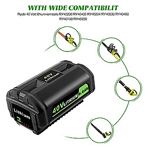 ADVNOVO 40V 6000mAh Lithium-ion Battery Replacement for Ryobi 40-Volt Collection Cordless Power Tools OP4040 OP4026 OP4030 OP4050 OP4060A Compatible with Ryobi 40V Battery