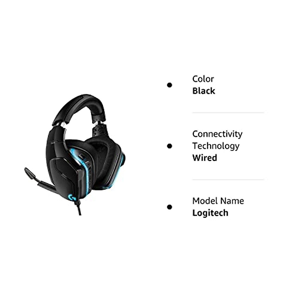 Logitech G635 DTS:X 7.1 Surround Sound LIGHTSYNC RGB PC Gaming Headset, Pro-G 50 mm drivers DTS Headphone:X 2.0 surround, Gaming Headset with Full & Cinematic Sound (Renewed)