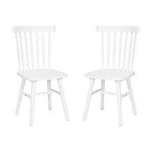 Flash Furniture Solid Wood Spindle Back Armless Kitchen or Dining Room Chairs-No Assembly Required, (Pack of 2), White Visit The Store