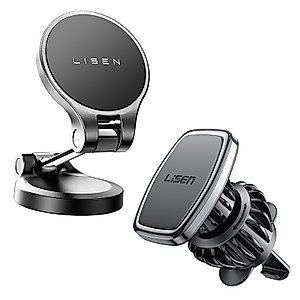LISEN Strongest Magnetic Car Mount 360° Rotatable Dash Cell Phone Holder Car Hands Free *2