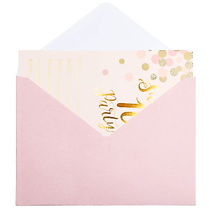 Sparkle and Bash 36-Pack Sweet 16 Birthday Party Invitations With Envelopes for RSVP Party (Pink & Gold, 7 x 5 In)