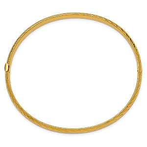 IceCarats 14K Yellow Gold 4.75mm Hinged Bangle Bracelet