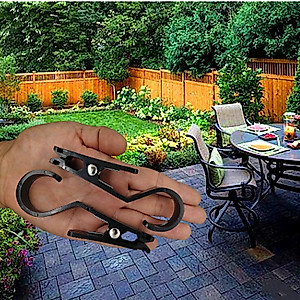 8 Pcs Hooks Clip Super Strong Black Plastic Clips Laundry Hooks Clothes Pins Heavy Duty Hangers with Clips for Home,Travel,Outdoor Camping Tent