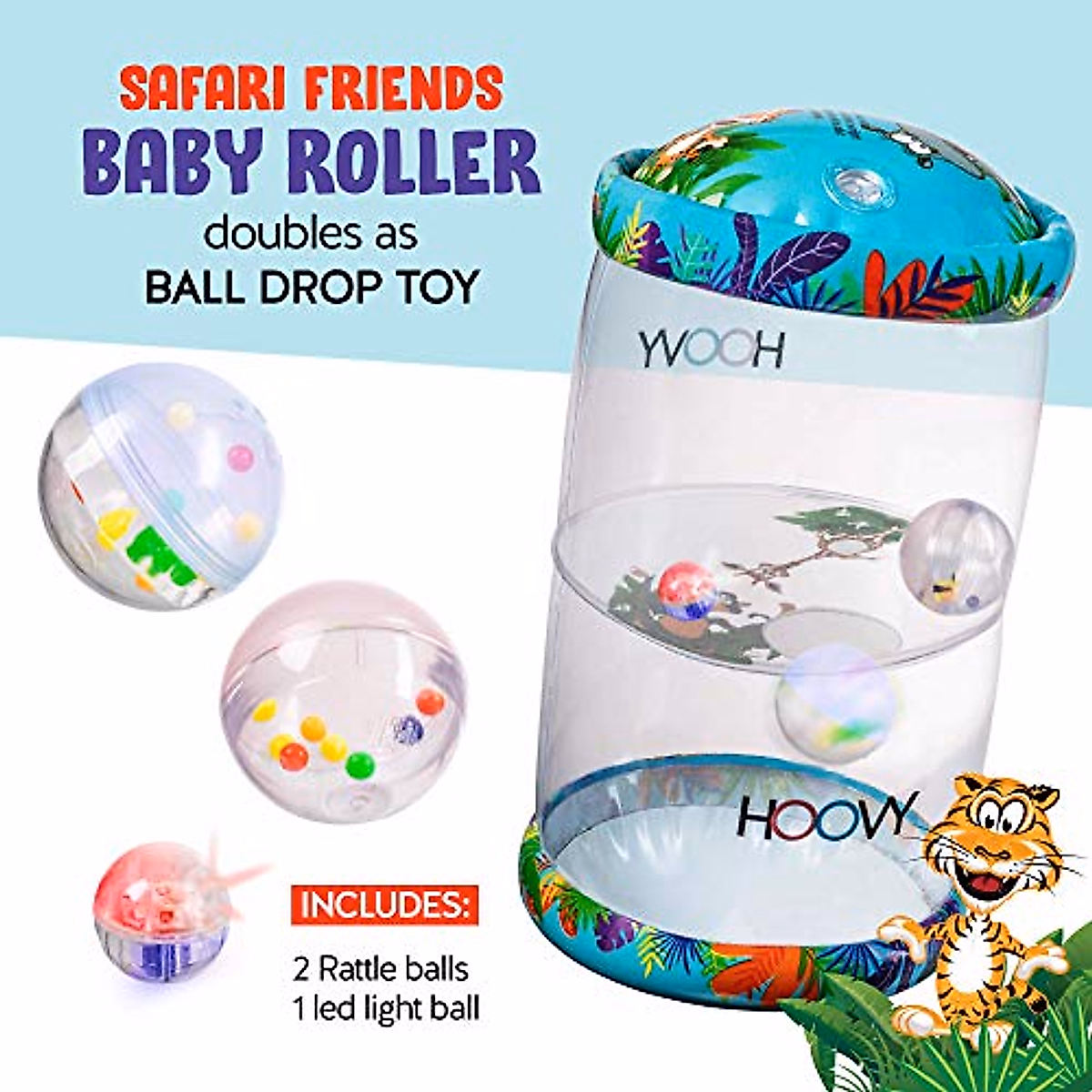 Hoovy Infant Crawling Toys | Toys for Crawling Babies | Crawling Toys for Babies 6-12 Months | Beginner Crawl Along Baby Roller | Drop Maze Tummy Time Activity Center