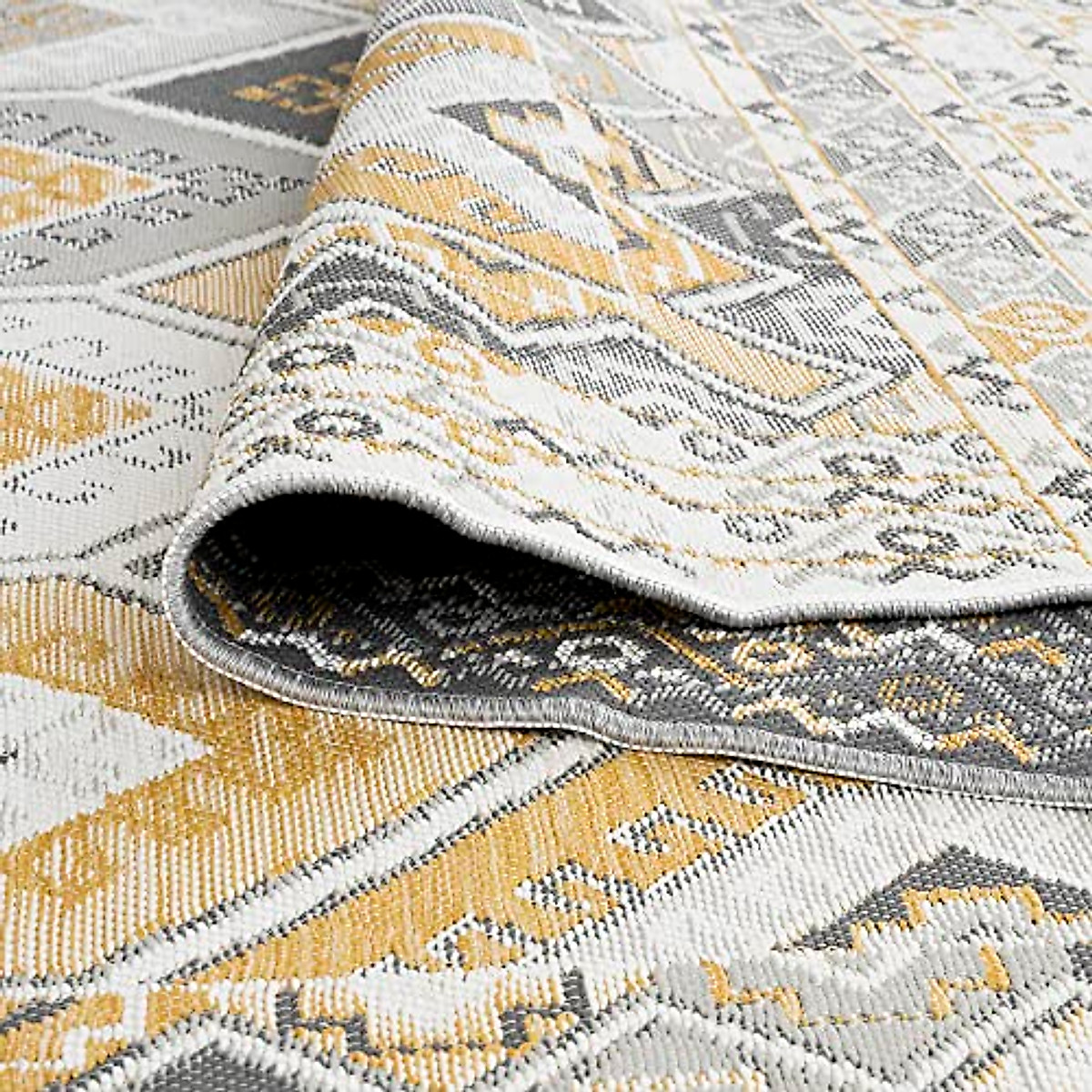 Double Sided, Water Resistant Indoor Outdoor Rug 8x10 | Outdoor Rugs for Patio, Deck, Porch, Entryway | Fade Resistant Outside Area Rug | 7'11'' x 10'3'' Cream | Floral, Tropical or Geometric