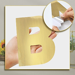 Seajan 184 Pcs Large Letter Stickers 6 Inch Vinyl Alphabet Letter Number Stickers Self Adhesive Big Font Letters Number Stickers for Classroom Window Door Home Decor Mailbox Presentation (Gold)