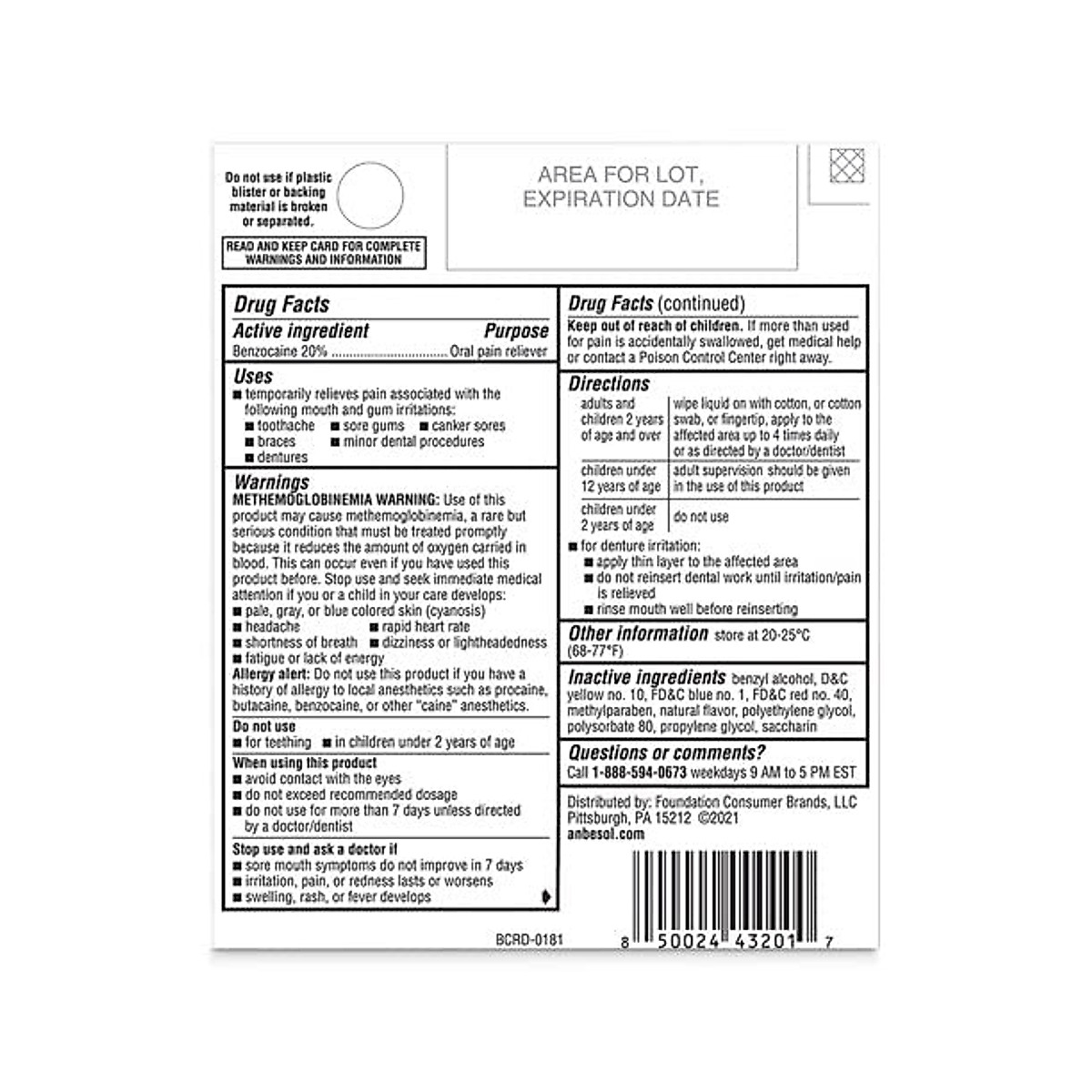 Anbesol Max Gel Size .33z Anbesol Mouth Pain Relief Gel .33oz