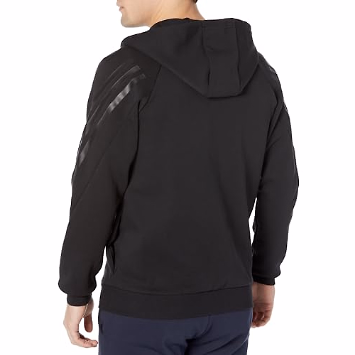 adidas Men's Future Icon 3-Stripes Full-Zip Hoodie, Black/Black, Small