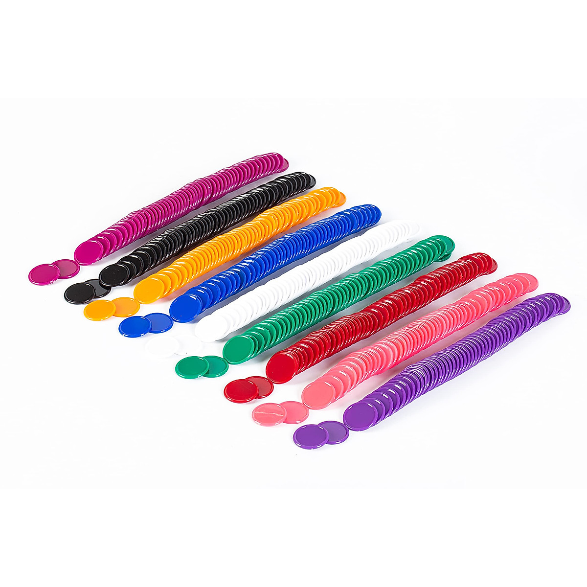 Smartdealspro 300pcs 1 Inch 10 Colors Opaque Plastic Learning Counters Counting Mini Poker Chips Game Tokens (with Edge)