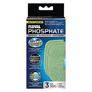 Fluval 107/207 Phosphate Remover Pad, Replacement Aquarium Canister Filter Media, 3-Pack