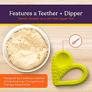 Special Supplies Teether Heart Spoon Oral Motor Therapy Tools, Textured Stimulation and Sensory Input Treatment for Babies and Toddlers, BPA Free Silicone, Dual Use Spoon Plus Teether