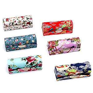 Outman PACK of 6 Floral Lipstick Case Holder with Mirror for Makeup Travel Cases Purse Lipstick Storage (Color 1)