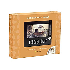 Pearhead Forever Loved Pet Keepsake Picture Frame, Dog Photo Frame for Pet Owners, Dog Memorial Frame, Wall Mount And Tabletop Frame, 4x6 Photo Insert, Black
