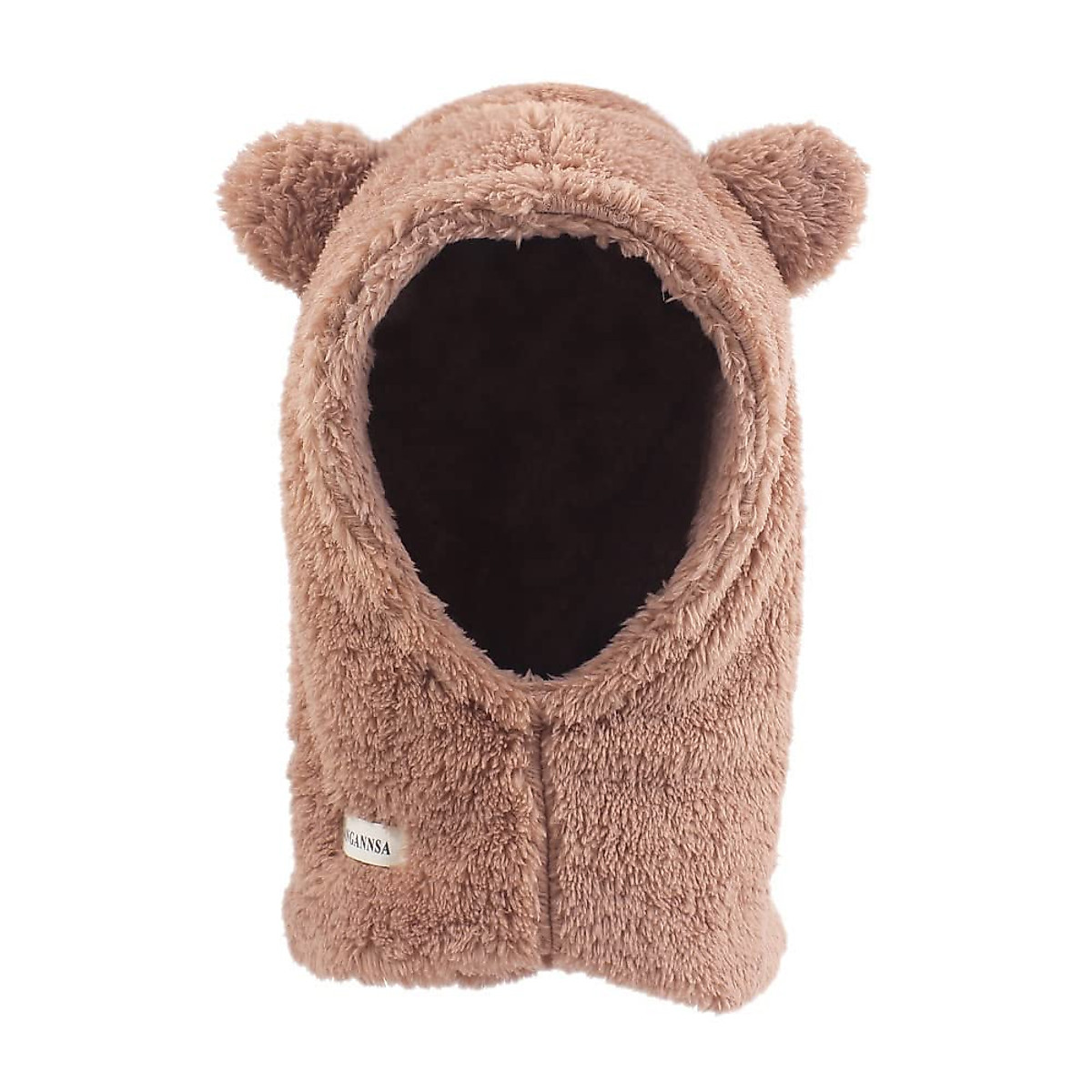 Baby Girls Boys Winter Warm Scarf Hat Kids Thick Earflap Hood Cap with Ear 6M-7T (Khaki,S)