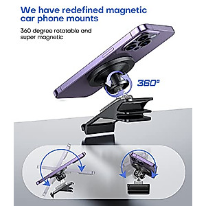 HolderProf 2022 2021 Tesla Model 3 Model Y MagSafe Phone Mount for iPhone 14/13/12 Series and Magnetic Cases, Air Vent Car Phone Holder Mount Fit for All Phone, Only Design for All Tesla Model y/3